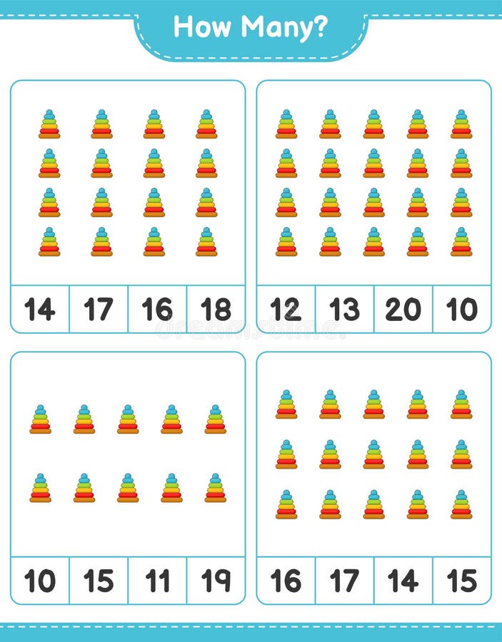 Counting Game, How Many Pyramid Toy. Educational Children Game ...