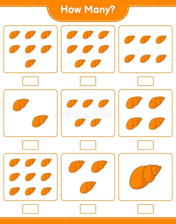 Counting Game, How Many Sea Shells. Educational Children Game ...