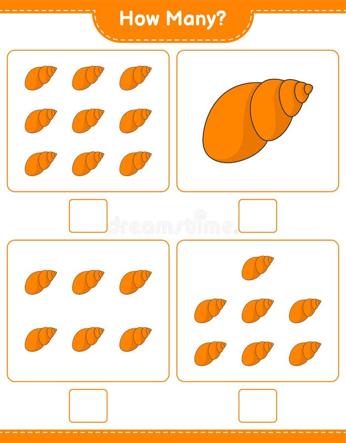 Counting Game, How Many Sea Shells. Educational Children Game ...