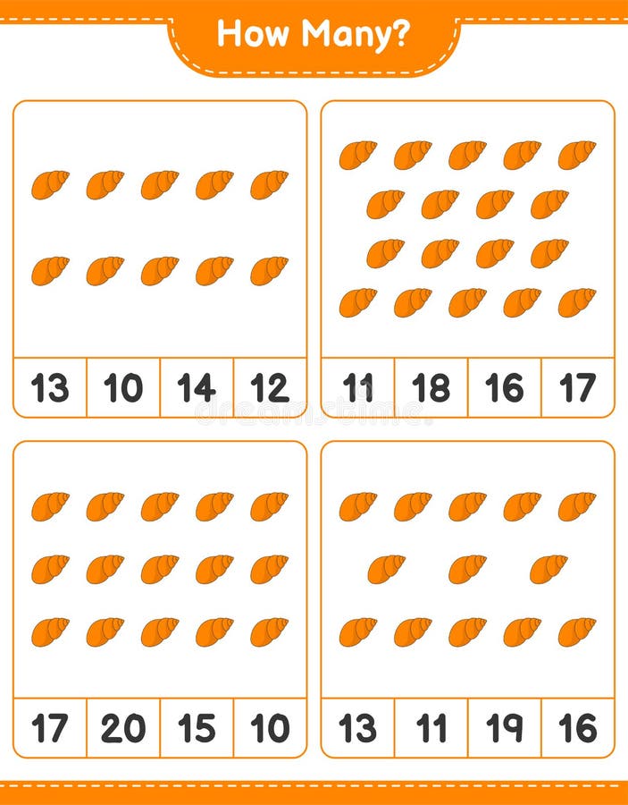 Counting Game, How Many Sea Shells. Educational Children Game ...