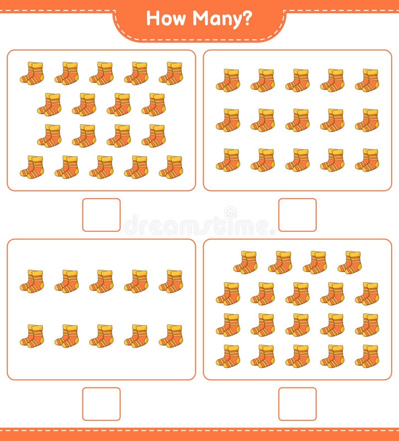 Counting Game, How Many Socks. Educational Children Game, Printable ...