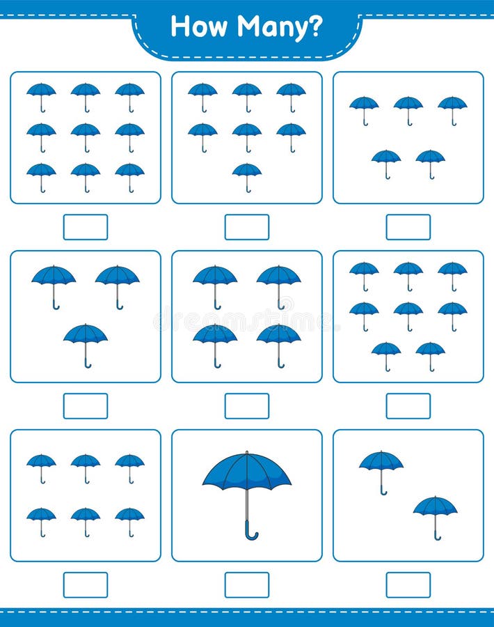 Umbrella Worksheet Vector Design Stock Illustration - Illustration of ...