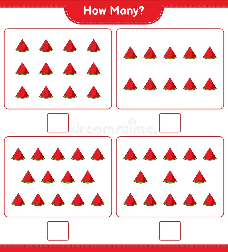 Counting Game, How Many Watermelon. Educational Children Game ...