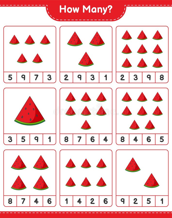 Counting Game, How Many Watermelon. Educational Children Game ...