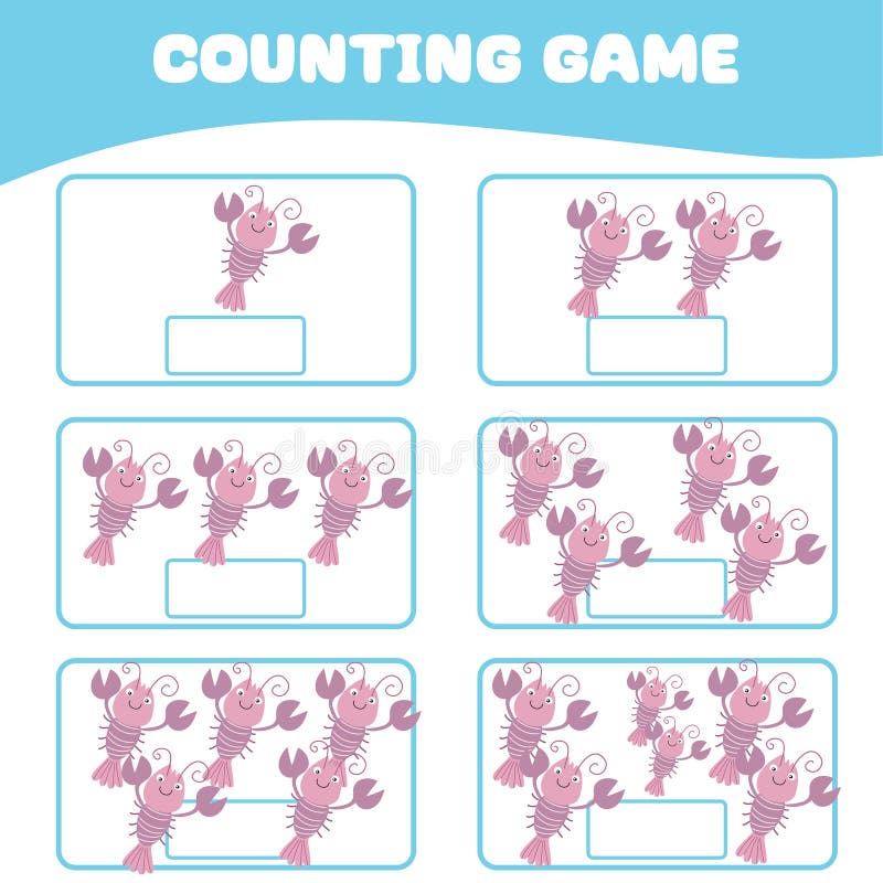 Mathematic Counting Worksheet for Children Stock Vector - Illustration ...