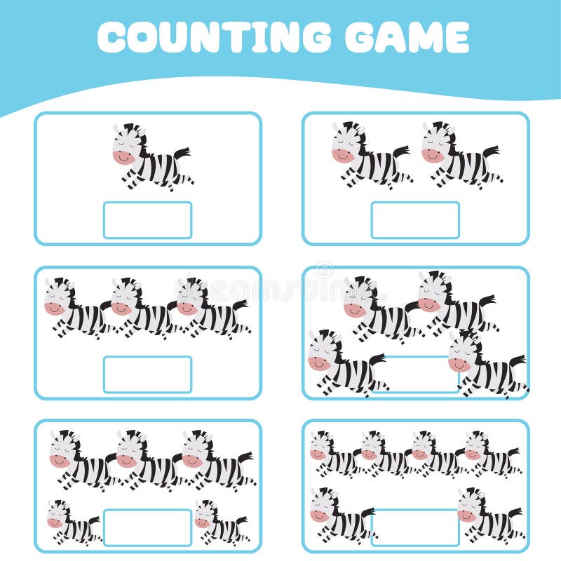 Mathematic Counting Worksheet for Children Stock Vector - Illustration ...