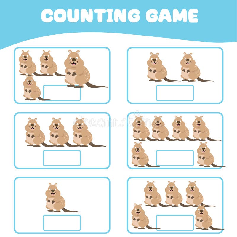 Mathematic Counting Worksheet for Children Stock Vector - Illustration ...