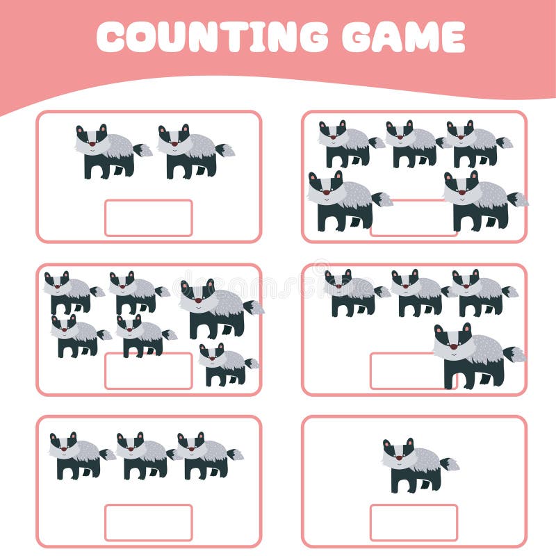 Mathematic Counting Worksheet for Children Stock Vector - Illustration ...
