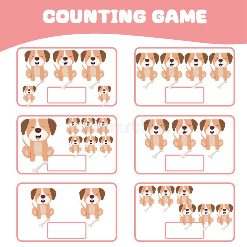 Mathematic Counting Worksheet for Children Stock Vector - Illustration ...