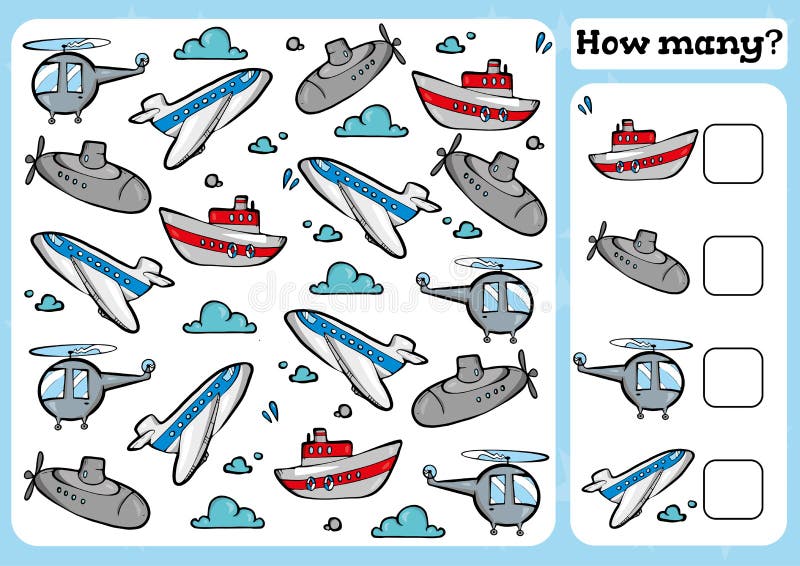 Counting Game for Preschool Children. Count How Many Educational a ...
