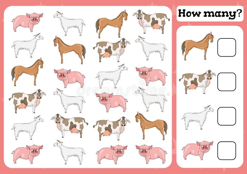 Counting Game for Preschool Children. Count How Many Educational a ...