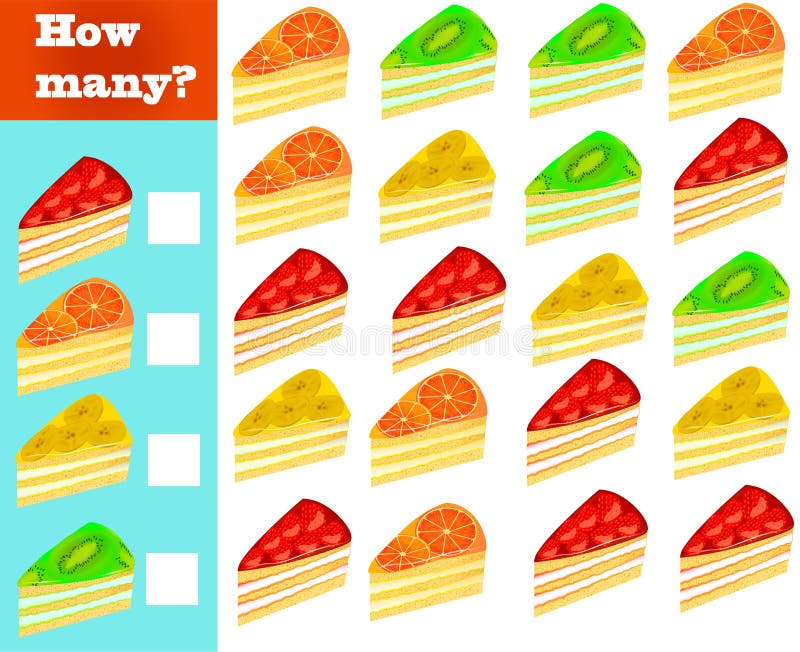 Game for Preschool Children. Educational Math Game. Count How Many ...