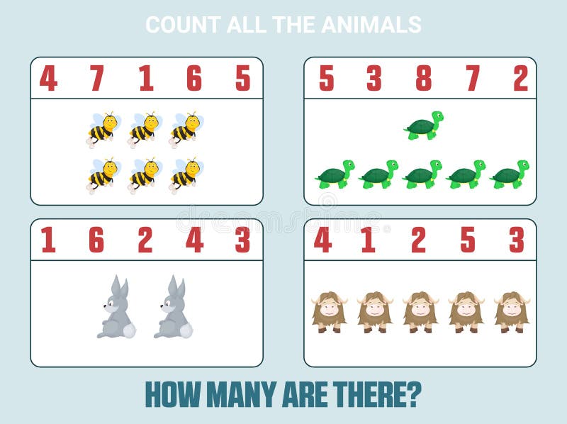 Counting Game for Preschool Children. Home Schooling. Educational a ...