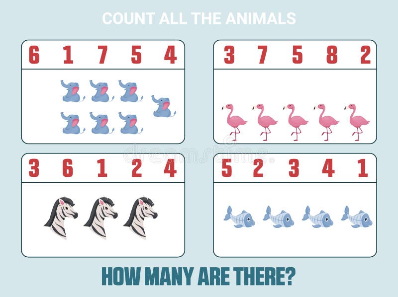 Counting Game for Preschool Children. Home Schooling. Educational a ...