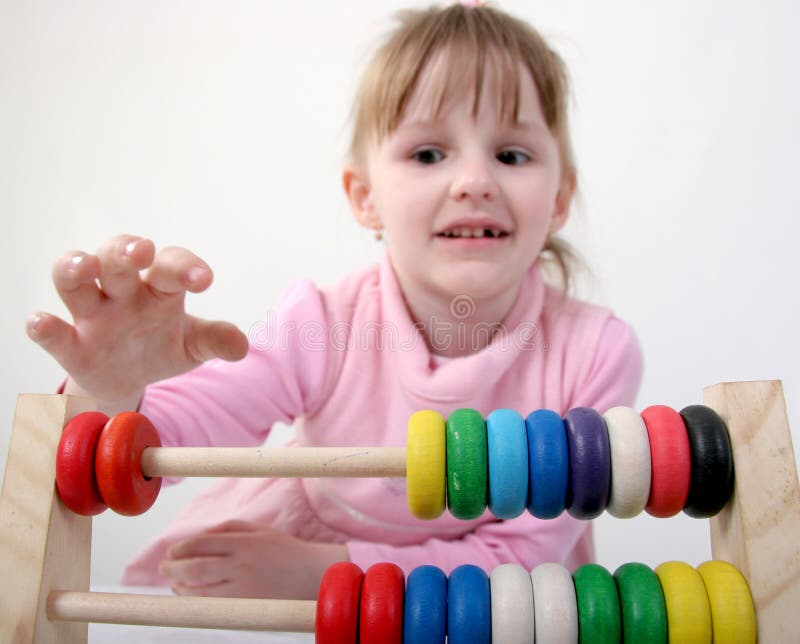 Counting girl stock photo. Image of childhood, abacus - 5017154