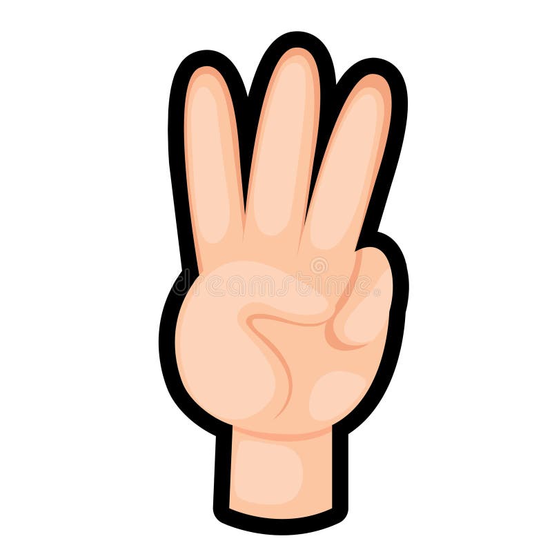 Counting Hand.finger Number Three Stock Vector - Illustration of book ...