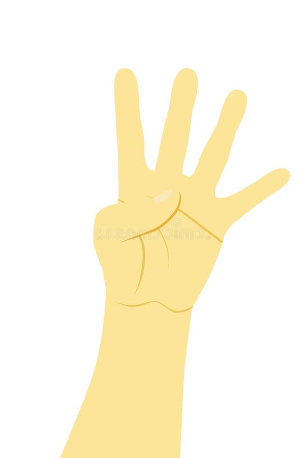 Counting Hand, Four at White Background Stock Vector - Illustration of ...