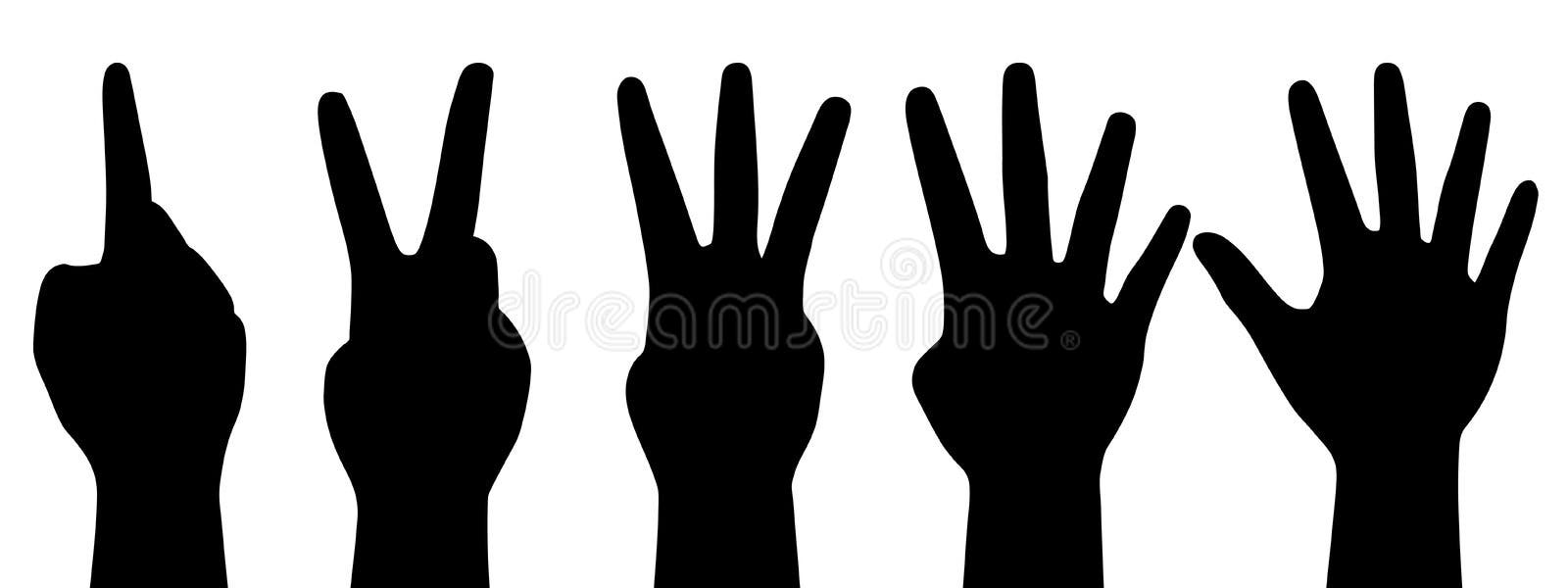 Hands with Fingers.Icon Set for Counting Education Stock Vector ...