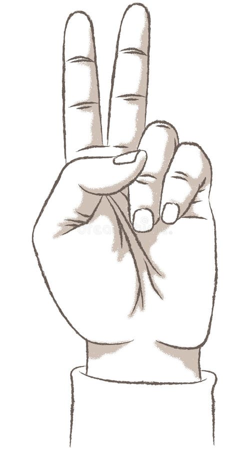 Counting on Hands: Two, Retro Stock Vector - Illustration of texture ...