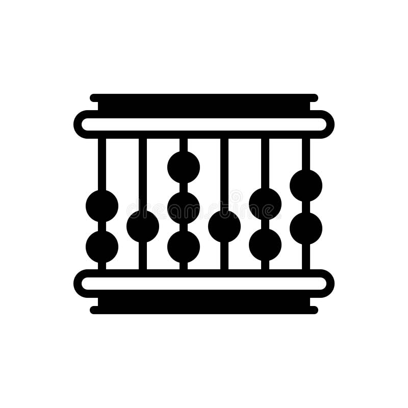 Black Solid Icon for Counting, Kids and Calculation Stock Vector ...