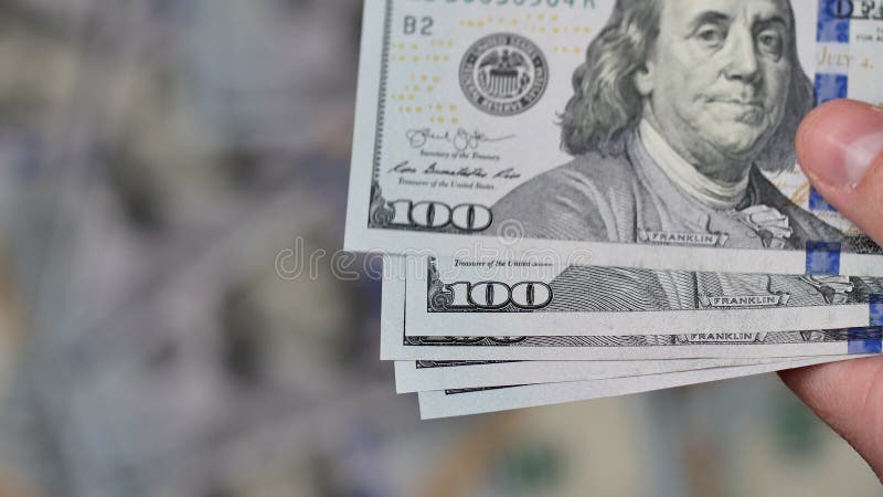 Counting Many American 100 Bills Stock Photo - Image of currency, money ...
