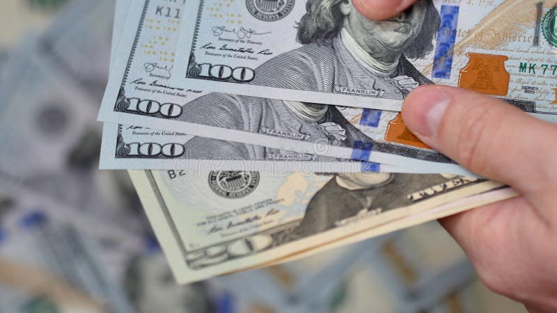 Counting Many American 100 Bills Stock Image - Image of american ...