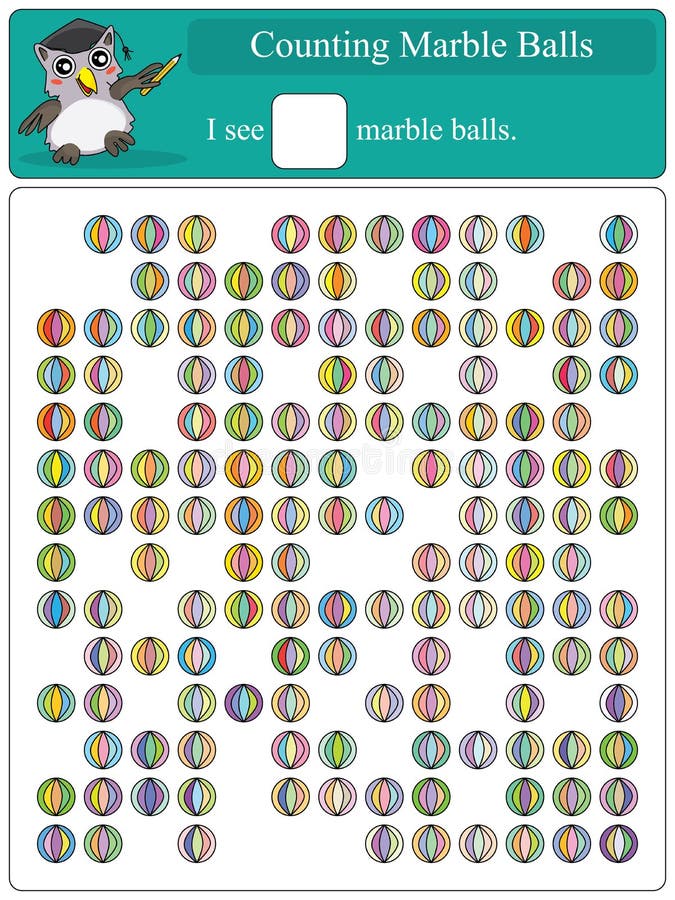 Mathematics Division Counting Marble Balls Stock Vector - Illustration ...