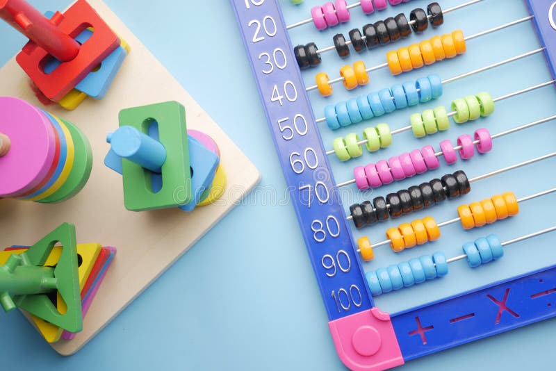 Counting Math Learning Toy on Table Stock Image - Image of school ...