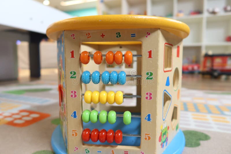 Counting Math Learning Toy on Table Stock Image - Image of bars ...