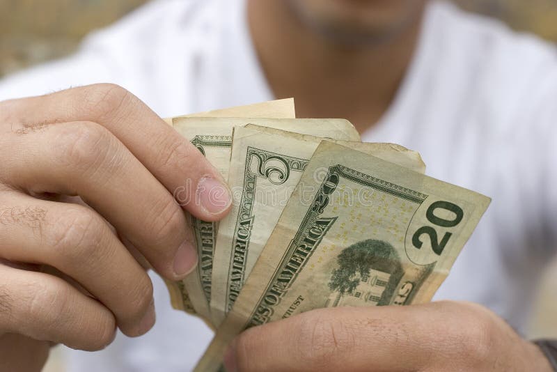 Counting Money stock photo. Image of dollars, twenty, hand - 761602