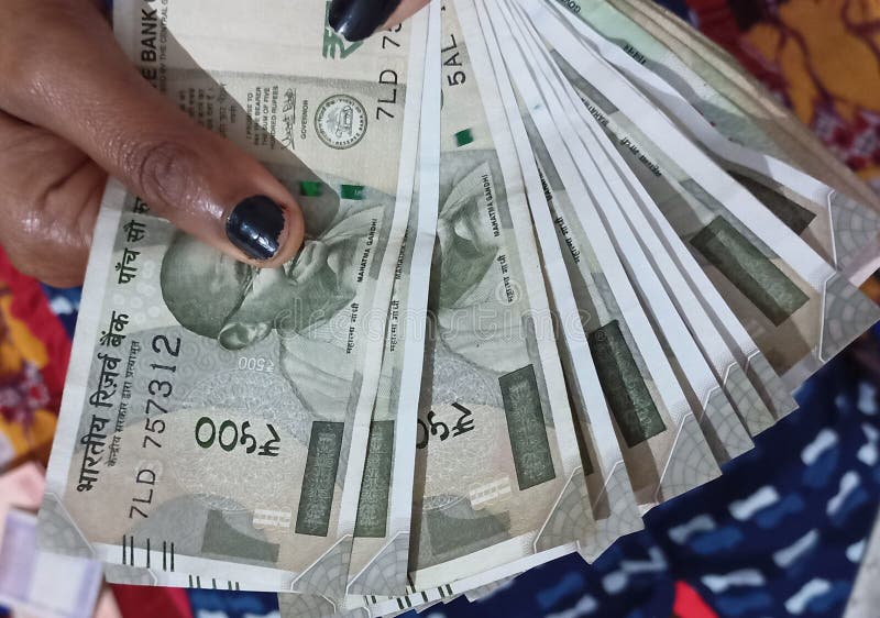 Counting Money of Indian Currency Stock Image - Image of counting ...