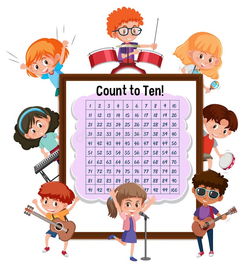 Children Counting Numbers One To Four Stock Vector - Illustration of ...