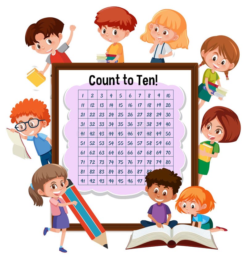Children Counting Numbers One To Four Stock Vector - Illustration of ...
