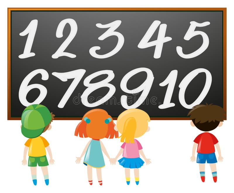 Counting Number with Boys and Girls Stock Vector - Illustration of ...