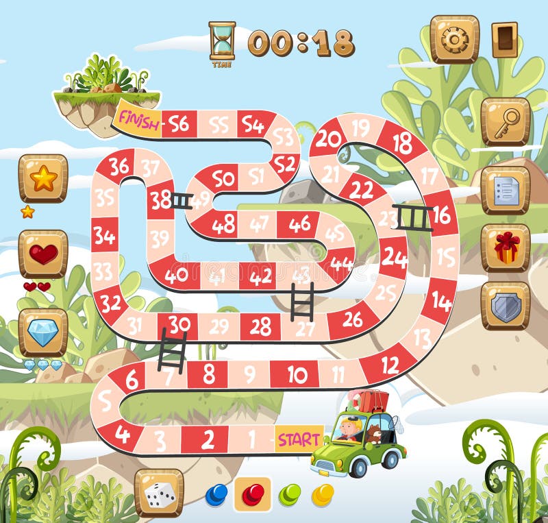 Counting Number Game Template for Kid Stock Vector - Illustration of ...