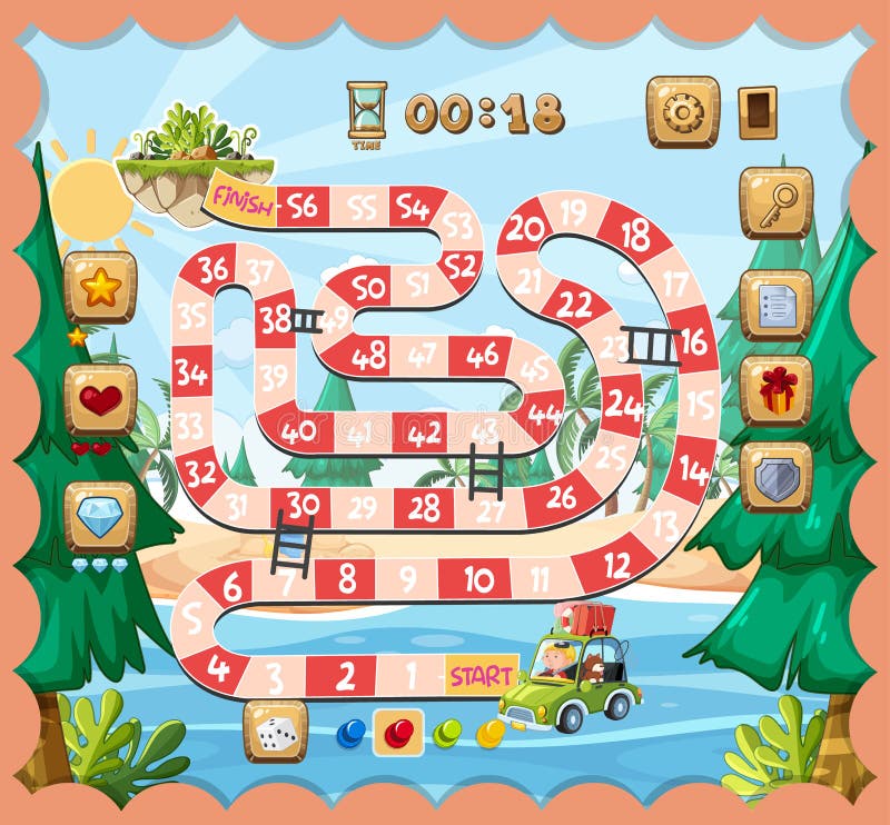 Counting Number Game Template for Kid Stock Vector - Illustration of ...