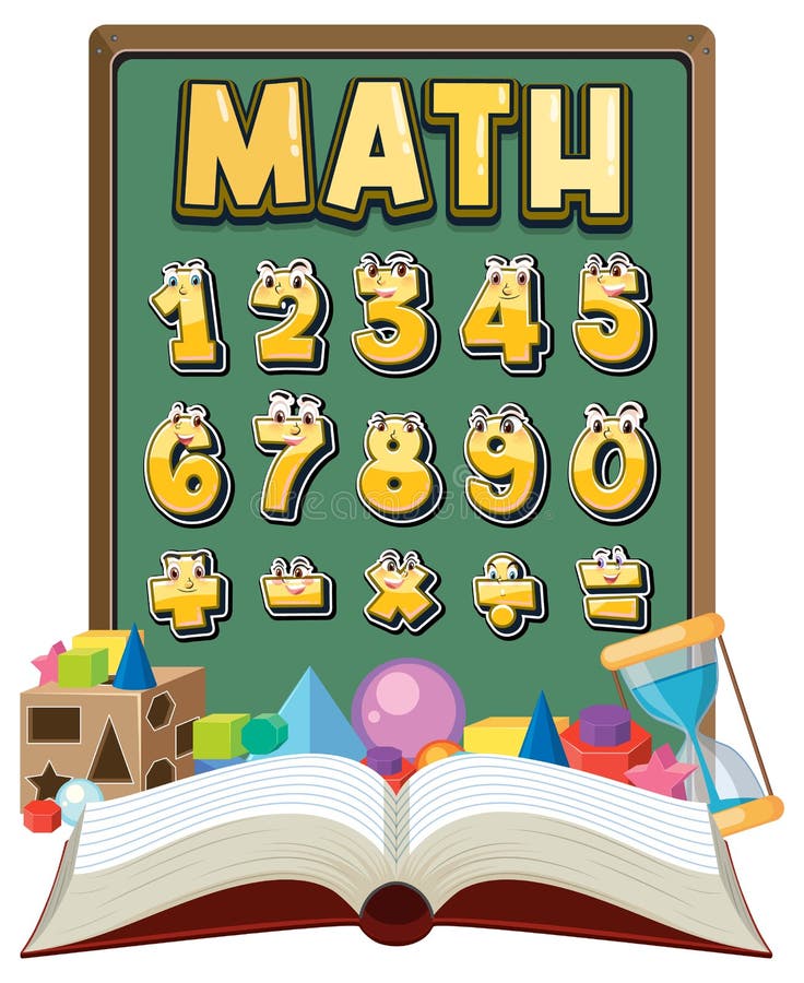 Counting Number 0 To 9 and Math Symbols Stock Vector - Illustration of ...