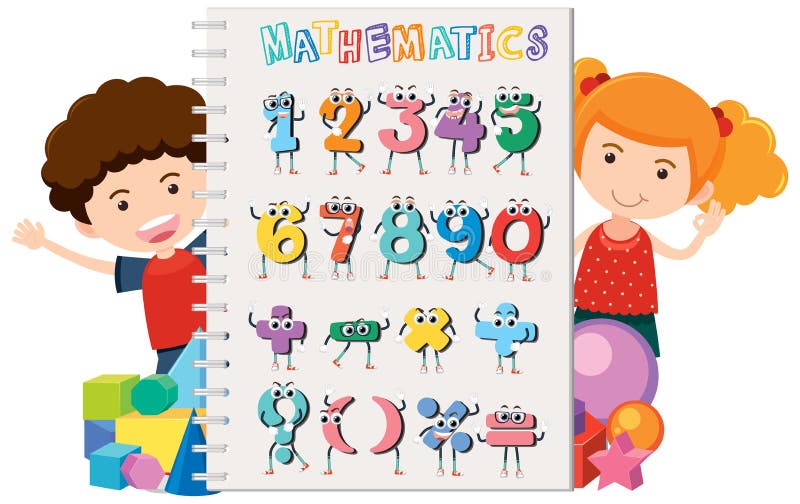 Counting Number 0 To 9 and Math Symbols for Kids Stock Vector ...
