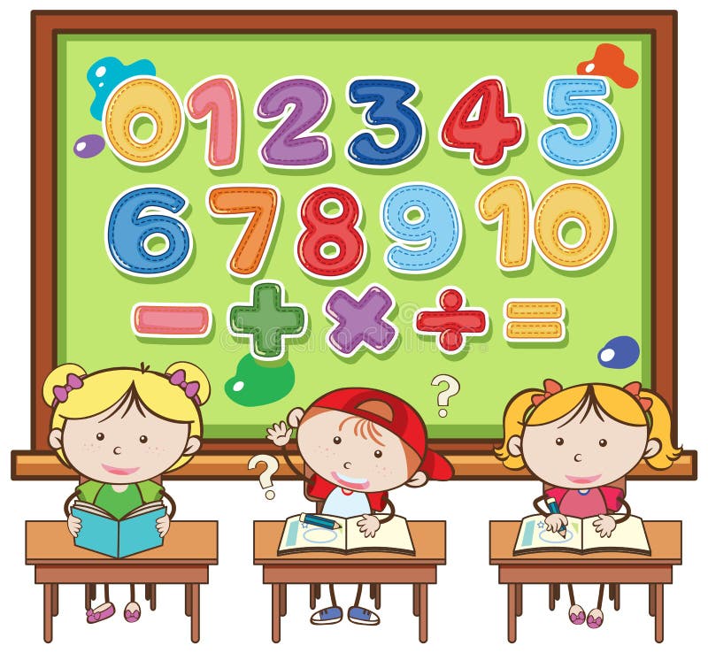 Counting Number 0 To 9 and Math Symbols for Kids Stock Vector ...