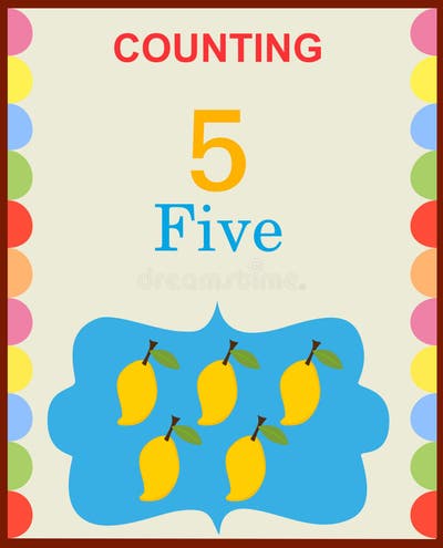 Counting numbers 5 stock vector. Illustration of counting - 84369305