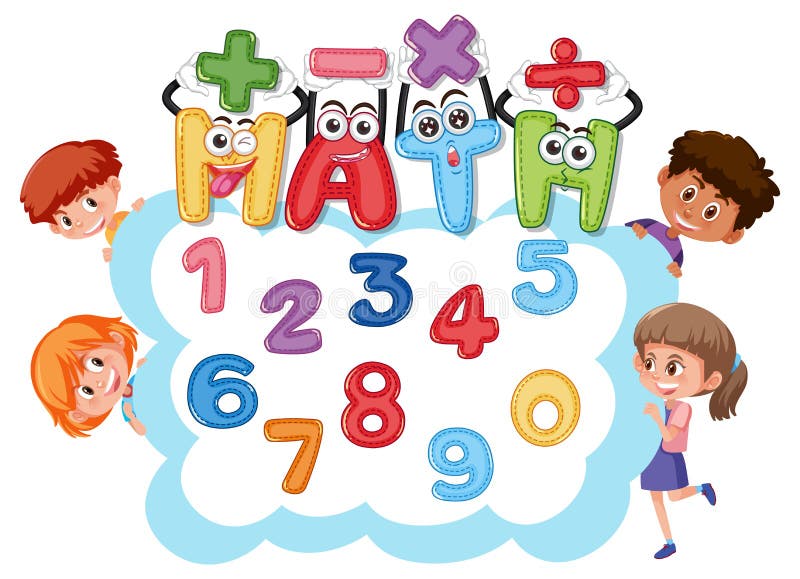Counting Numbers from Zero To Nine and Math Symbols Stock Vector ...