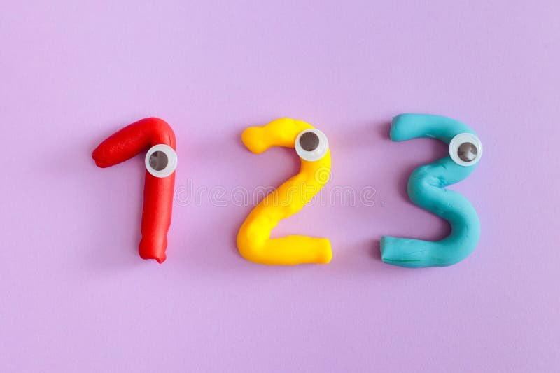 Counting from One To Three with Plasticine Numbers Stock Image - Image ...
