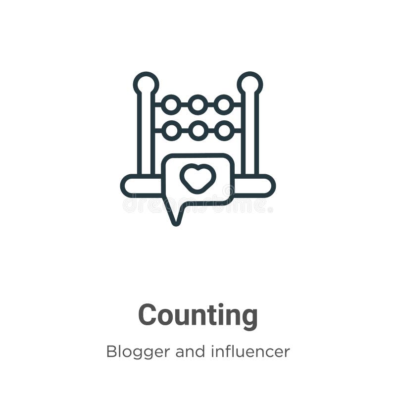 Counting Outline Vector Icon. Thin Line Black Counting Icon, Flat ...