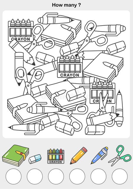 Counting and Painting Color the Objects. Write the Number in the Circle ...