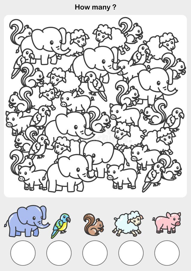 Counting and Painting Color the Objects. Write the Number in the Circle ...