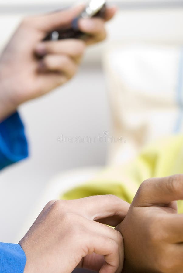 Nurse is Counting Heart Rate. Doctor Using a Stethoscope To Listen To ...
