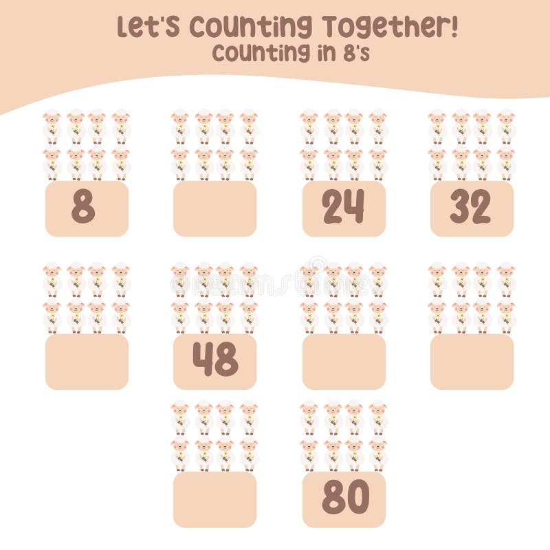 Counting in 8 S Printable Worksheet for Toddlers. Counting Printable ...