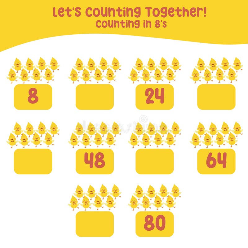 Counting in 8 S Printable Worksheet for Toddlers. Counting Printable ...
