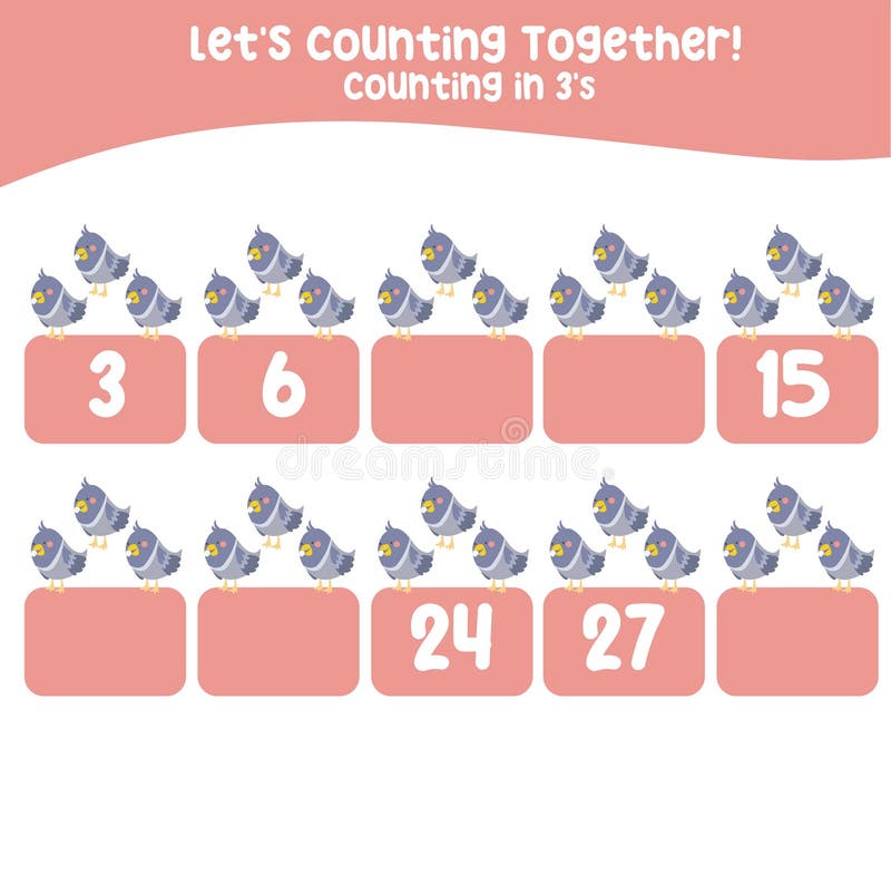 Counting in 3 S Printable Worksheet for Toddlers. Counting Printable ...