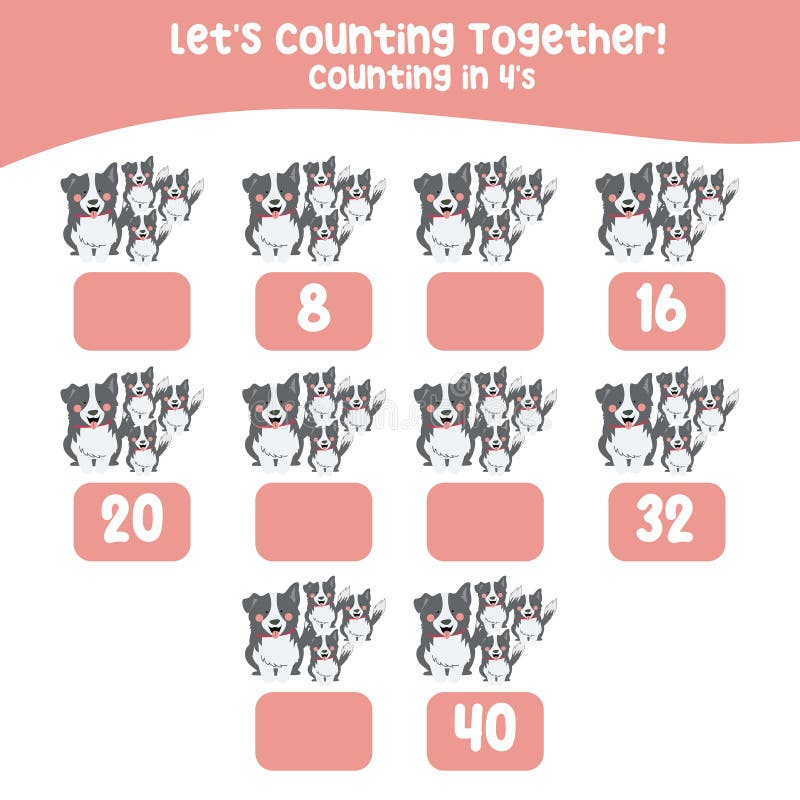Counting in 4 S Printable Worksheet for Toddlers. Counting Printable ...